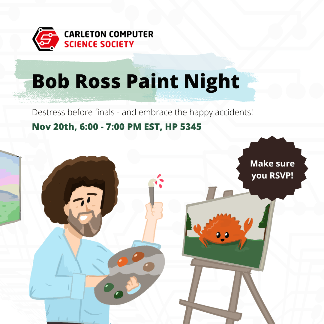Carleton Computer Science Society | Bob Ross Paint Night